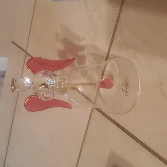 Accents | July Glass Angel Bell Red Gold 5in | Poshmark